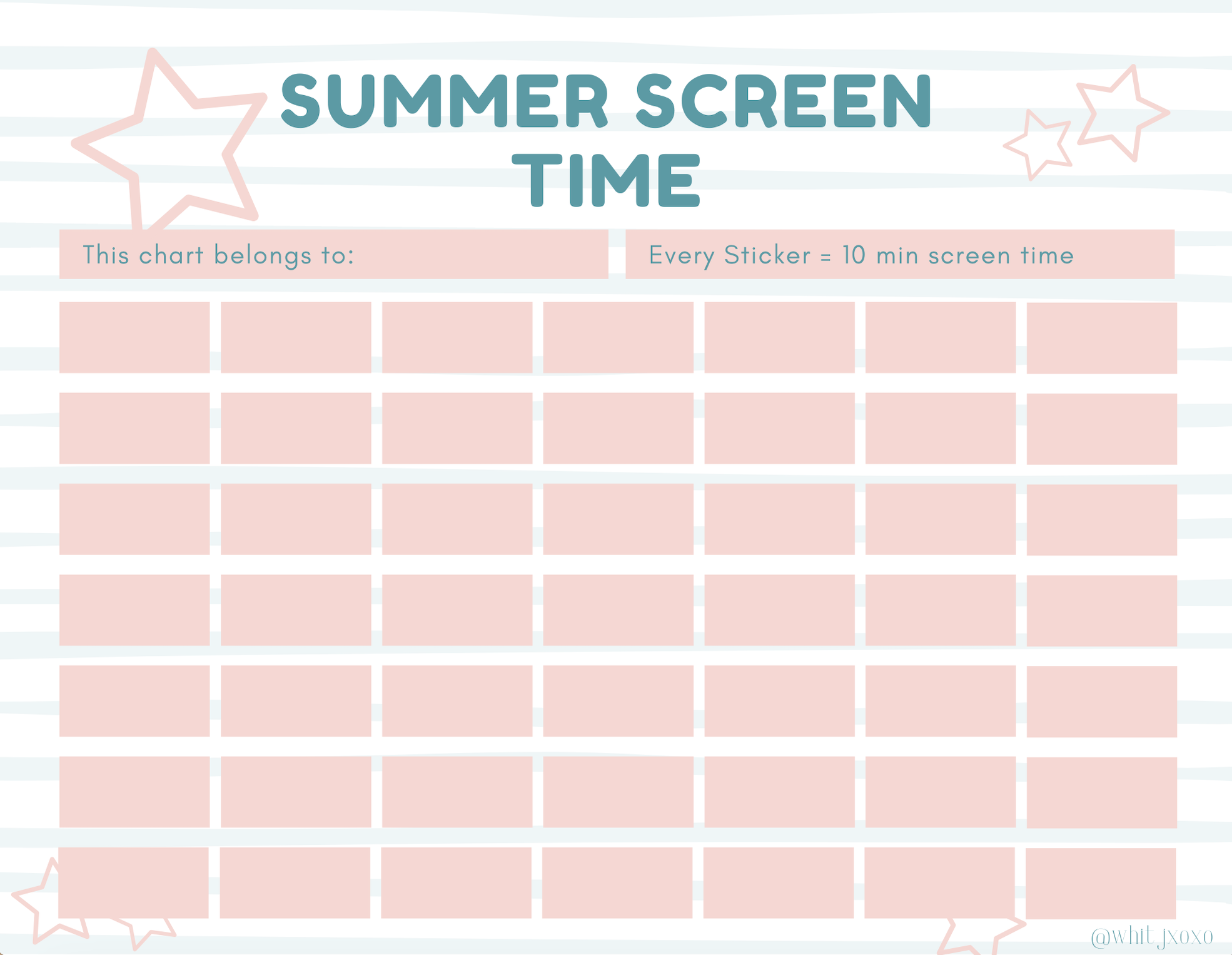 Summer Screen Time Sheets FREE Download - Beauty, Baby, and a Budget